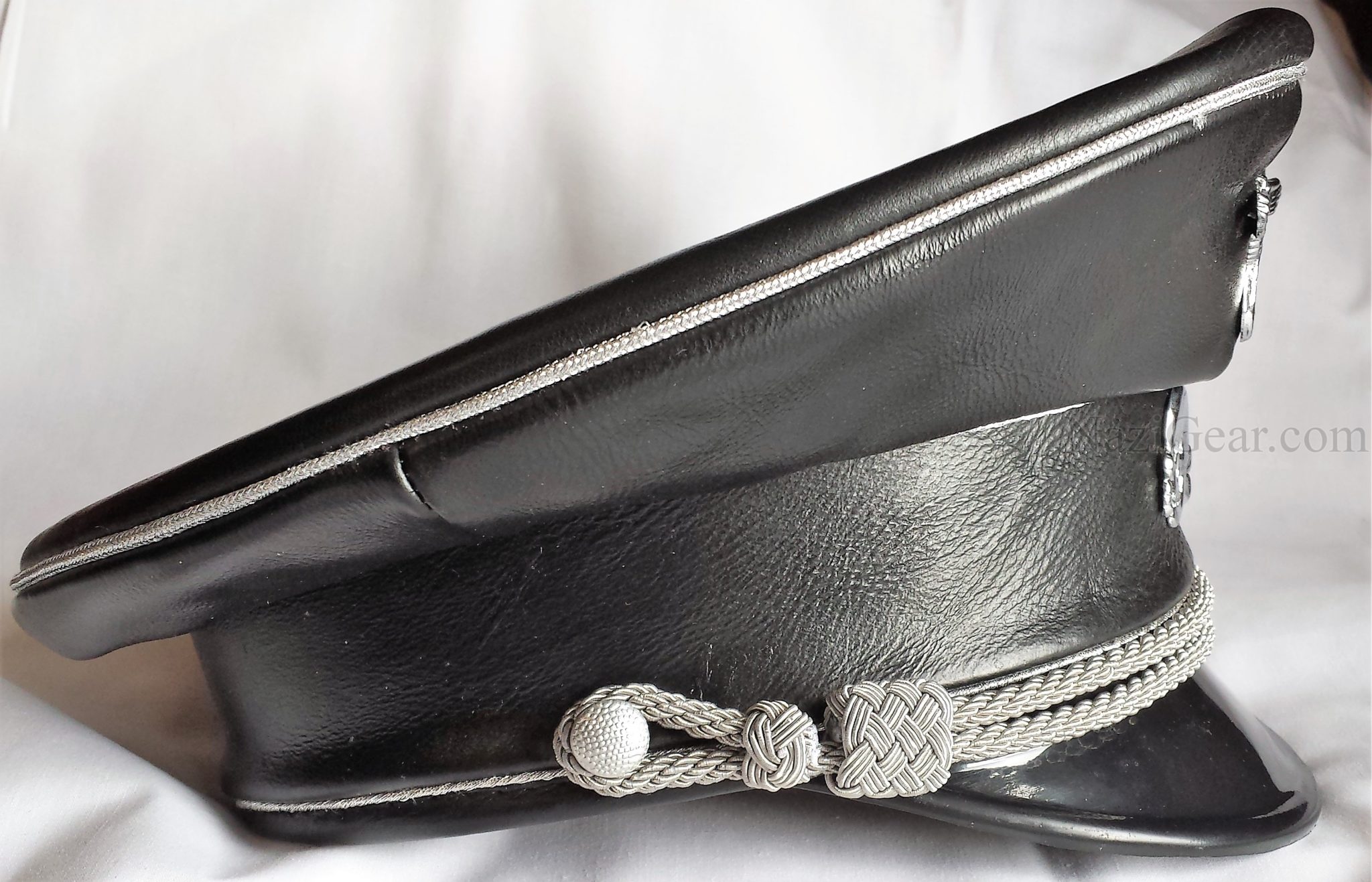 SS Officers Cap Black Leather German WW2 Nazi Germany – VolkSStorm.com