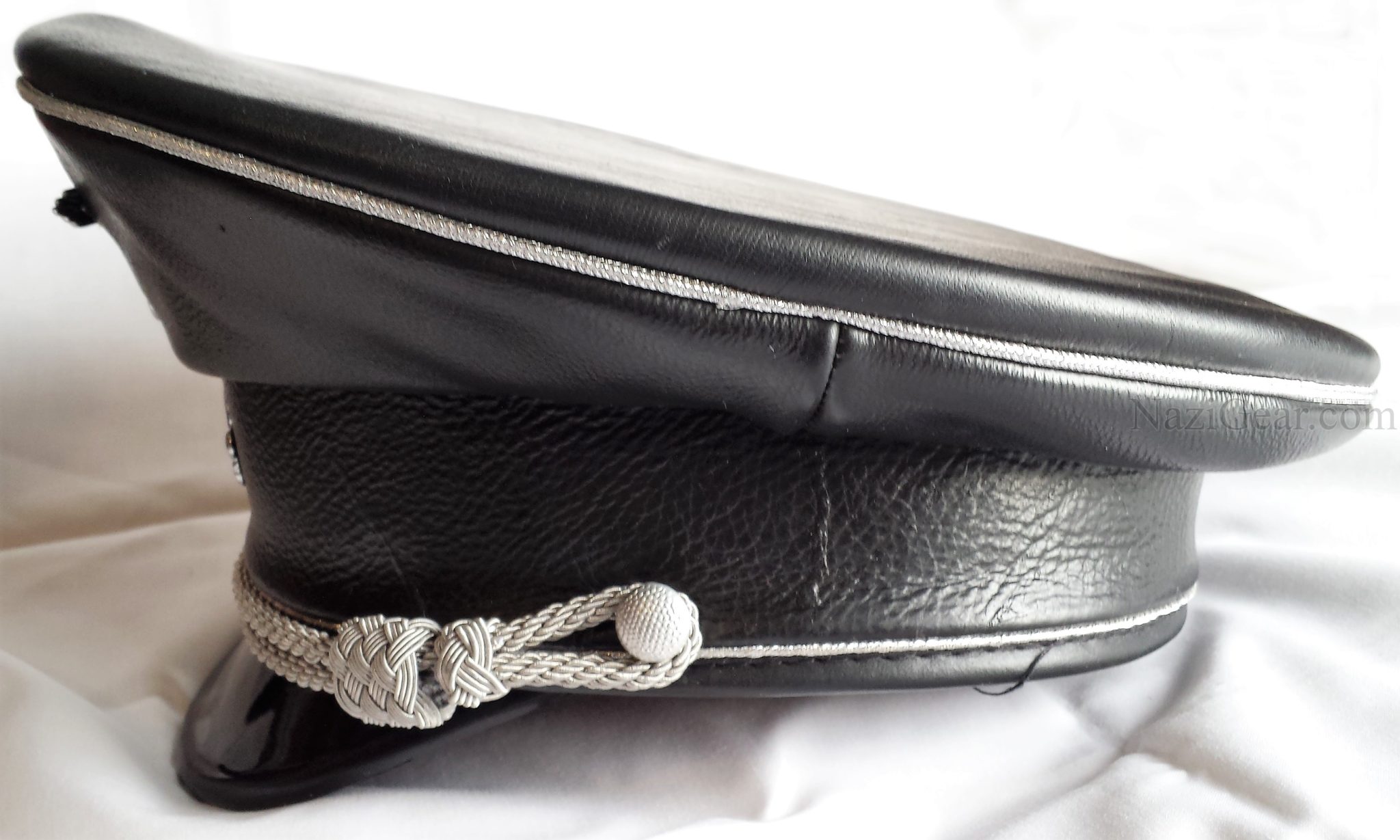 SS Officers Cap Black Leather German WW2 Nazi Germany – VolkSStorm.com