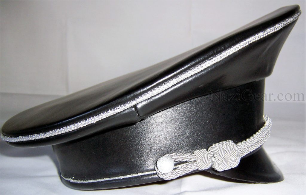 SS Officers Cap Black Leather German WW2 Nazi Germany – VolkSStorm.com