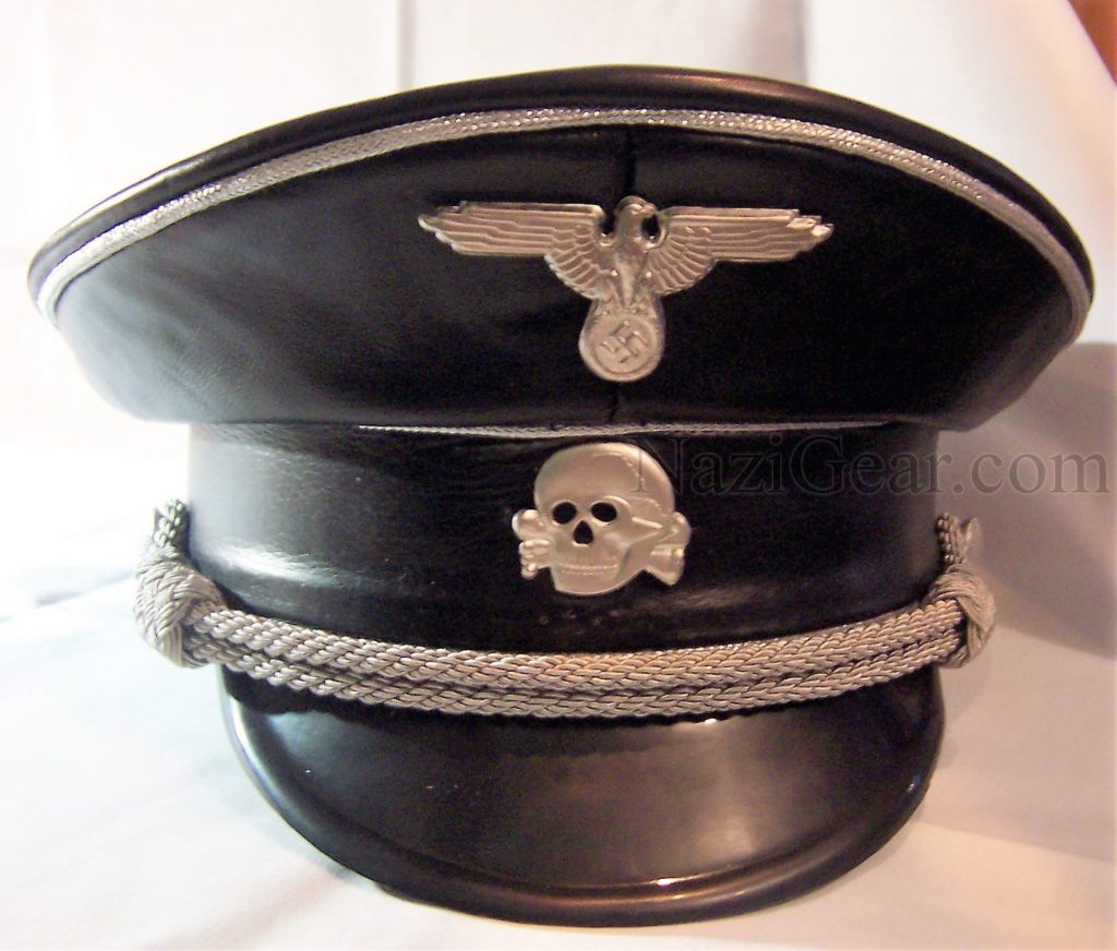 SS Officers Cap Black Leather German WW2 Nazi Germany – VolkSStorm.com