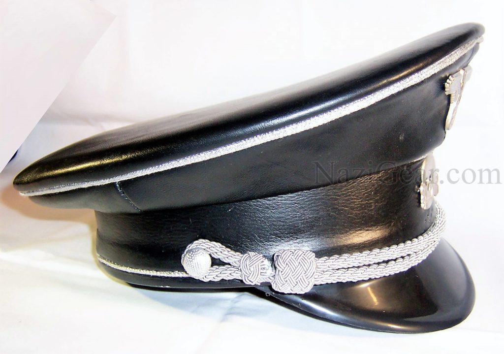SS Officers Cap Black Leather German WW2 Nazi Germany – VolkSStorm.com