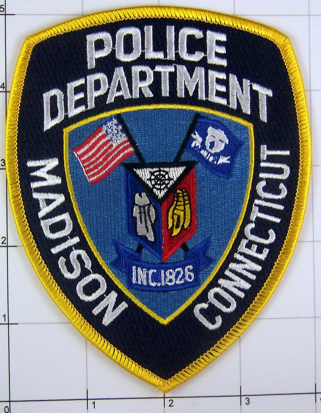 Connecticut Madison Police Inc. 1826 American Flag Law Enforcement ...