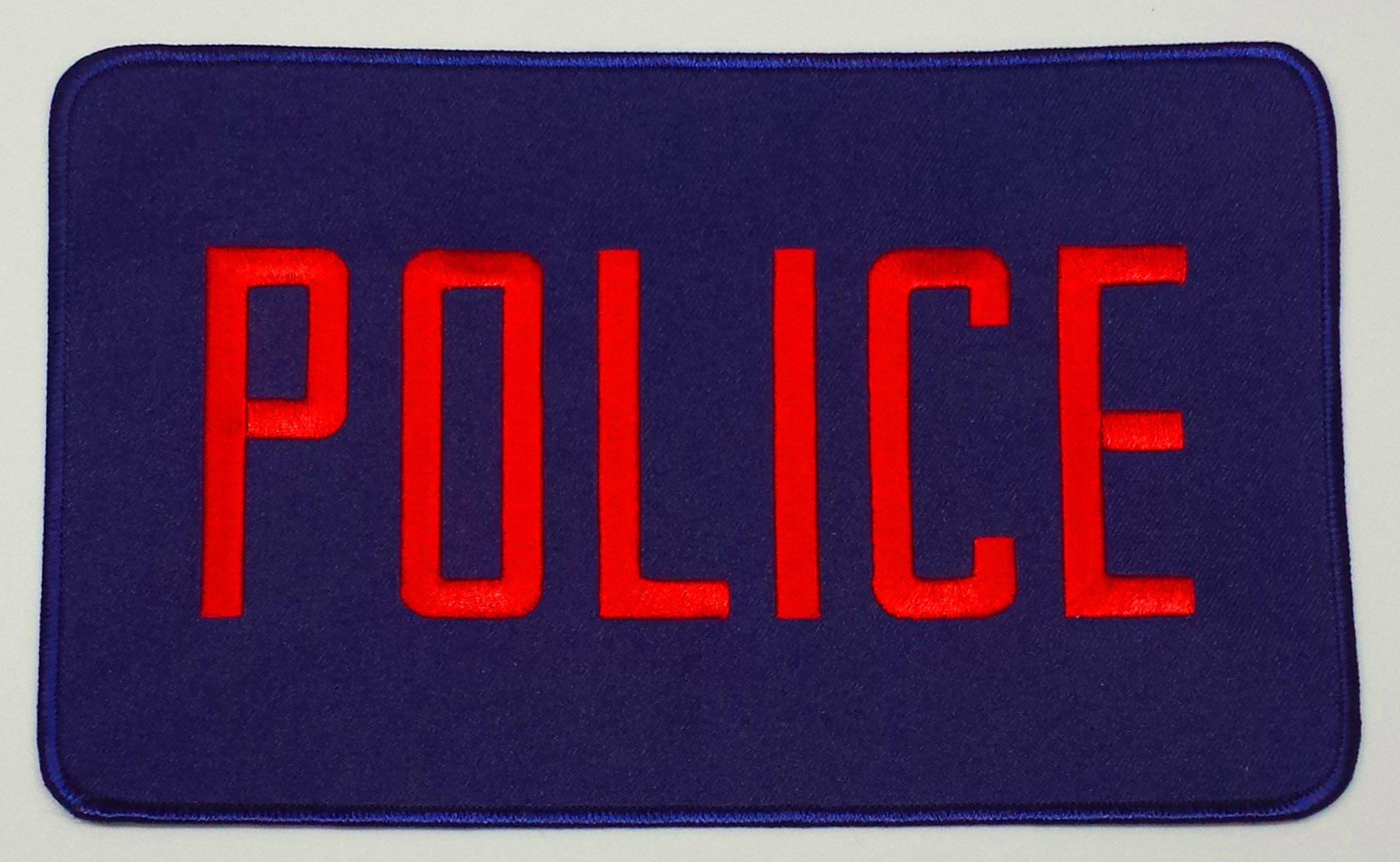 POLICE Patch Red on Blue Large Backpatch 5 and 1/8th x 8.5 inches ...