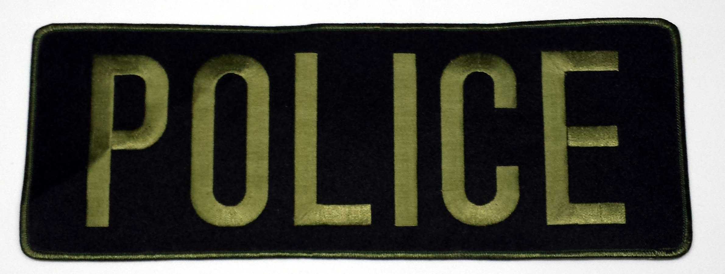 POLICE Patch Subdued Olive Font on Black Large Backpatch 4×10.5 inches ...