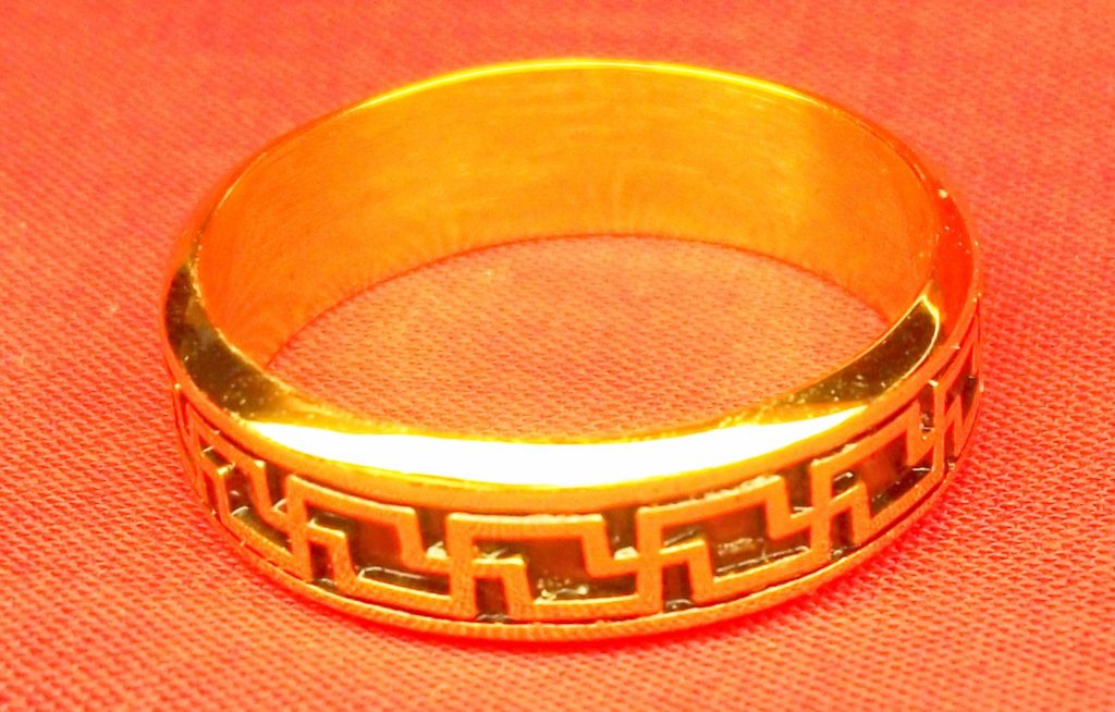 14K Gold SS Engagement Ring German WW2 Nazi Swastika Wedding Band ...