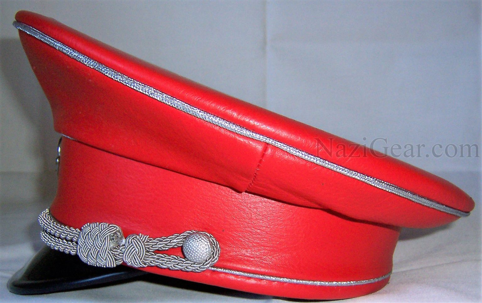 Nazi Officers Cap Red Leather German WW2 SS – VolkSStorm.com