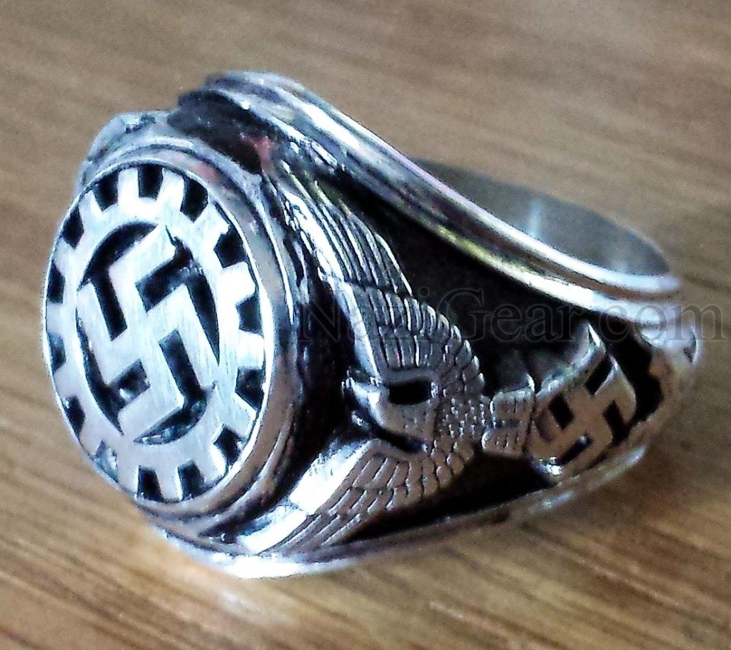Nazi DAF Sterling Silver Ring German Labour Front Deutsche Arbeitsfront ...