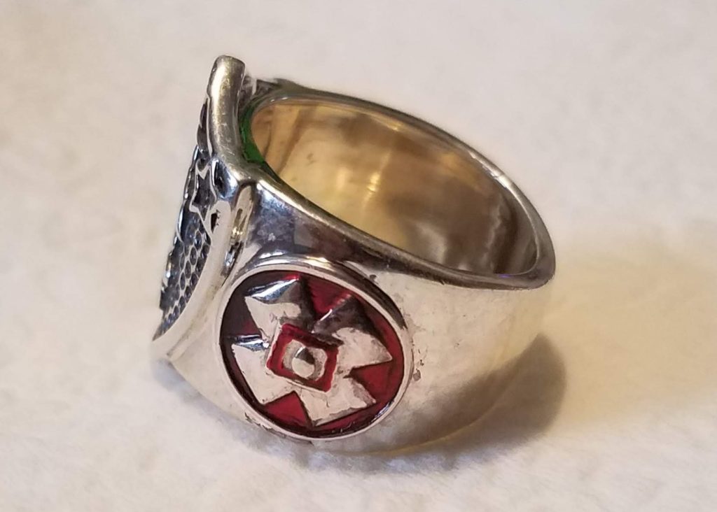 Ku Klux Klan Ring 925 Silver KKK MIOAK Blood Drop Triple Tau ...