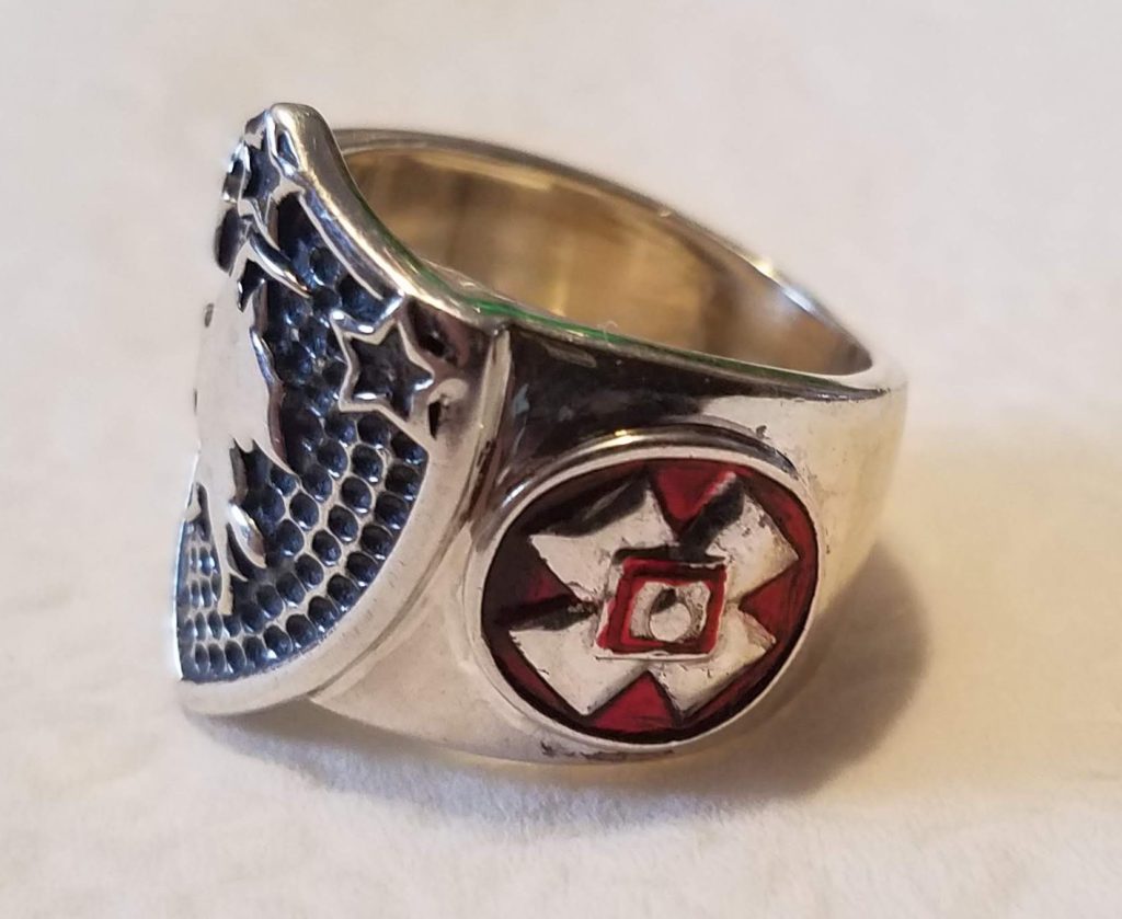 Ku Klux Klan Ring 925 Silver KKK MIOAK Blood Drop Triple Tau ...